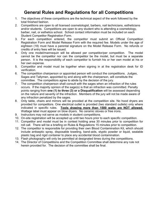 Download the Competition Rules and Regulations - Association of ...