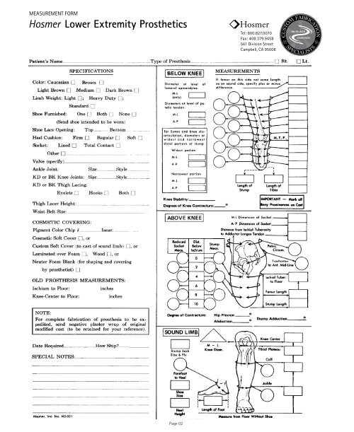 MEASUREMENT FORMMEASUREME