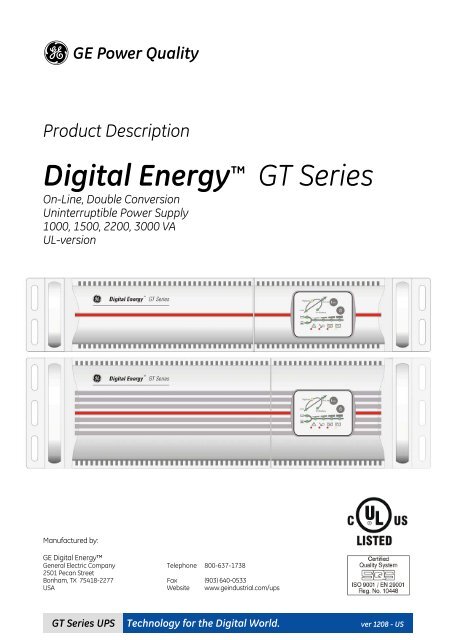 Digital Energy™ GT Series - GE Digital Energy