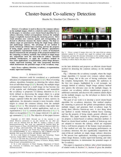 Cluster-based Co-saliency Detection
