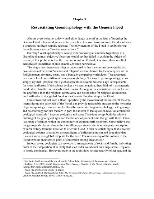 Chapter 3. Resuscitating Geomorphology with the ... - Michael Oard