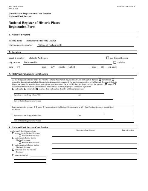 National Register of Historic Places Registration Form