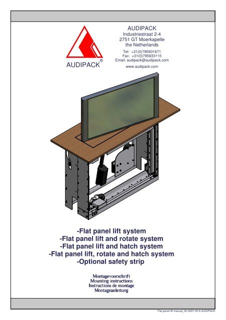 Flat panel lift and rotate system -Flat panel lift and hatch ... - Audipack