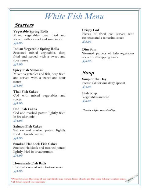 Download Takeaway Menu - White Fish