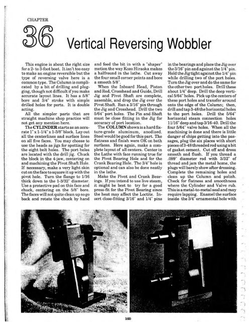 Chapter 36 - Vertical Reversing Wobbler - John-Tom Engine Plans
