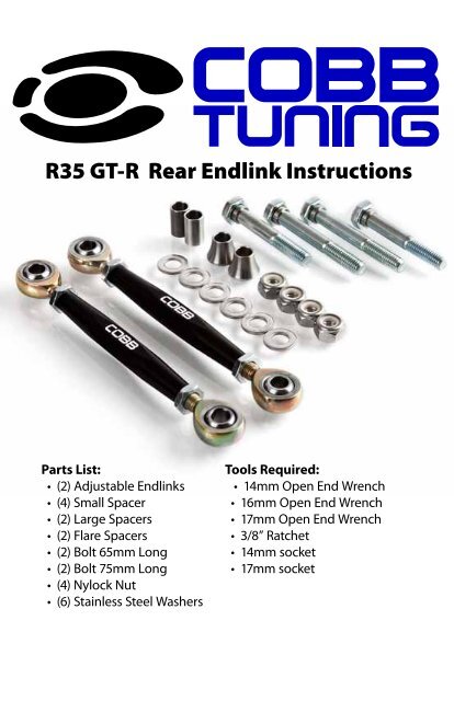 R35 GT-R Rear Endlink Instructions - COBB Tuning