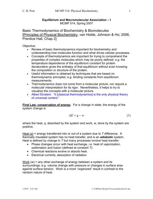 Principles of Physical Biochemistry, van Holde, Johnson & Ho; 2006