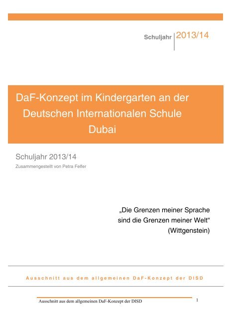 DaF Konzept - Deutsche Internationale Schule Dubai