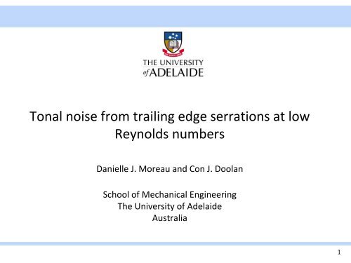 Tonal noise from trailing edge serrations at low Reynolds number