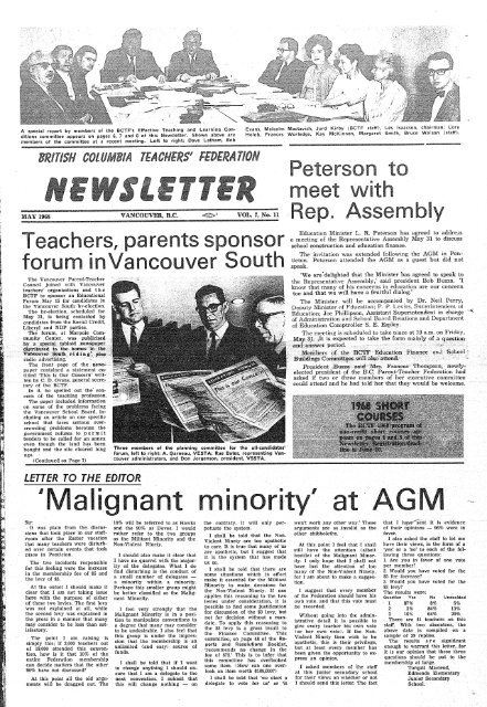Volume 7, Number 11, May 1968 - BCTF Home - British Columbia ...