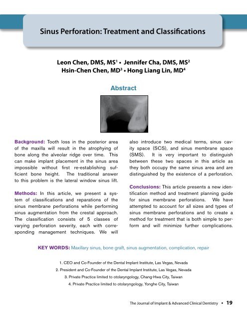 Maxillary Sinus Perforation Treatment