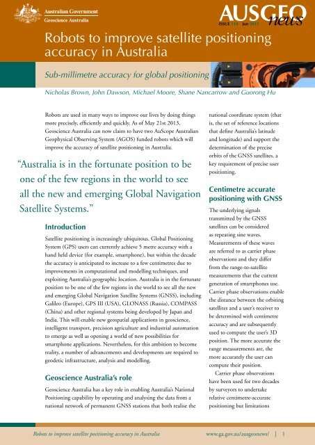 Robots To Improve Satellite Positioning Accuracy In Australia