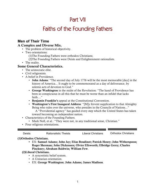 7 Faiths of the Founding Fathers - Perimeter Church
