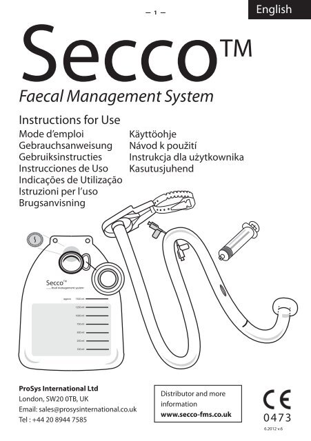 Faecal Management System - Secco FMS