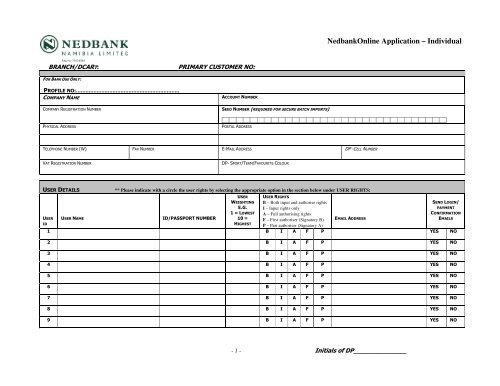 Private - Application Form - Internet Banking
