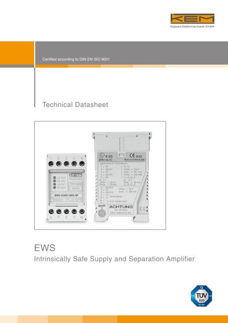 Intrinsically Safe Supply and Separation Amplifier_EWS - AE Sensors