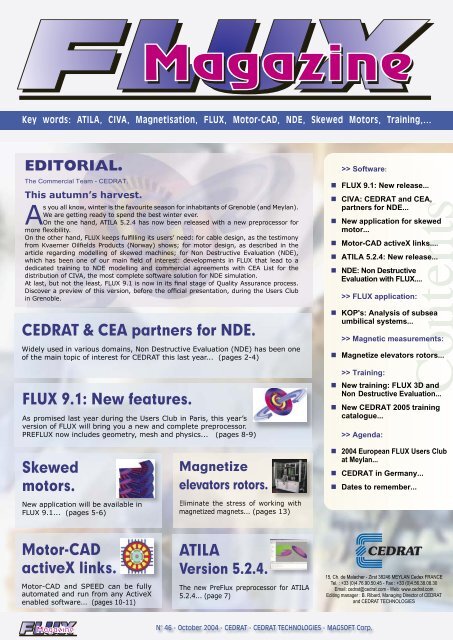 Motor-CAD activeX links. CEDRAT & CEA partners for NDE. FLUX ...