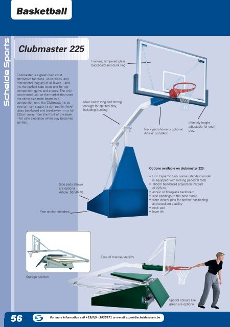 Clubmaster Basketball backstops catalogue