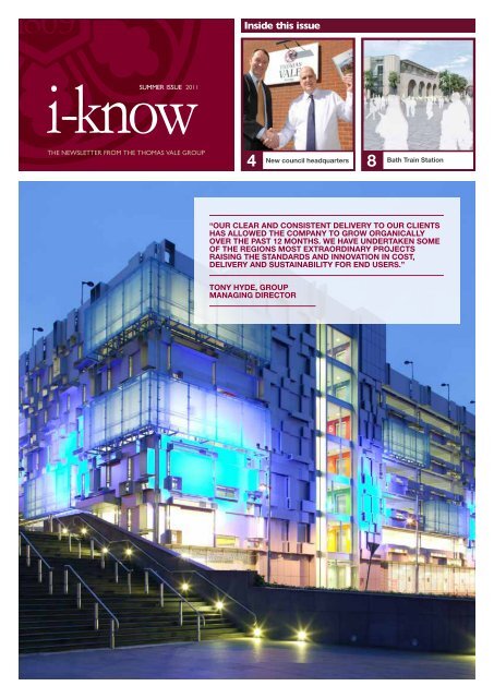 Our Clear ANd CONSiSTeNT delivery TO - Thomas Vale Construction