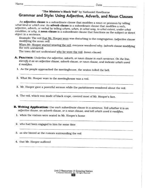 Grammar and Style: Using Adjective, Adverb, and Noun Clauses