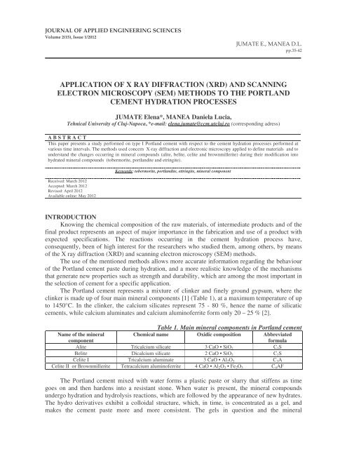 APPLICATION OF X RAY DIFFRACTION (XRD) AND SCANNING ...