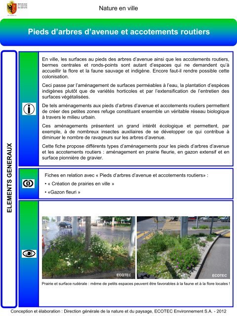 Pieds d'arbres et accotements routiers - Etat de Genève