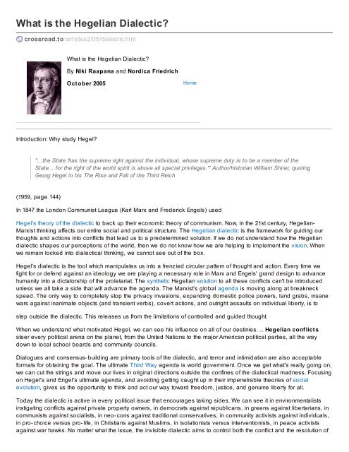 What is the Hegelian Dialectic? - WordPress.com