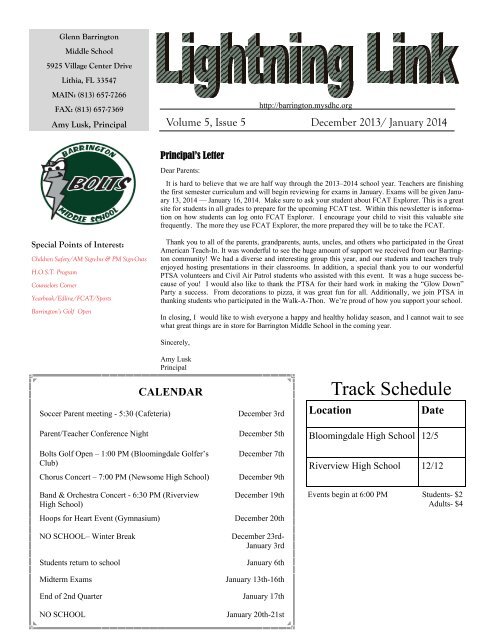 Newsletter - Barrington Middle School