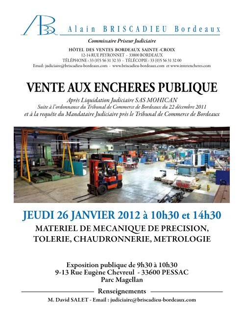 VENTE AUX ENCHERES PUBLIQUE - Briscadieu Bordeaux