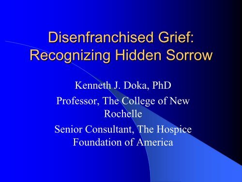 Disenfranchised Grief - Cruse Bereavement Care