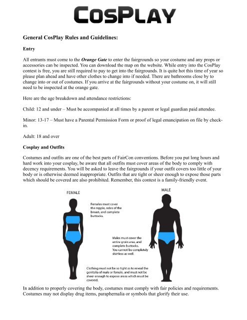 General CosPlay Rules and Guidelines: - FairCon