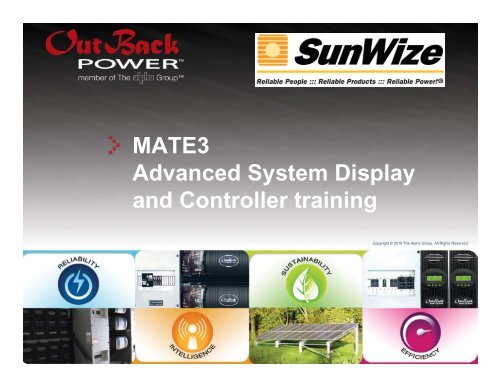 MATE3 Advanced System Display and Controller training - AEE Solar