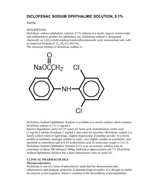 diclofenac sodium ophthalmic solution, 0.1% - Nexus Pharmaceuticals