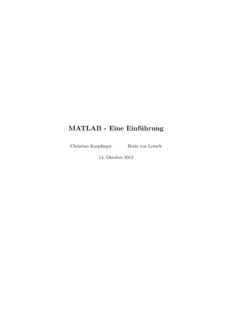 Matlab-Tutorial (pdf)