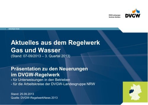 Regelwerk Gas und Wasser 07-09/2013 (3. Quartal ... - dvgw-nrw.de
