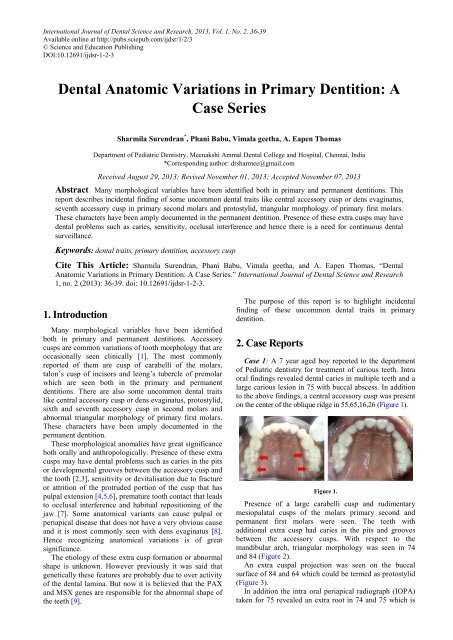 Indian Teeth Traits