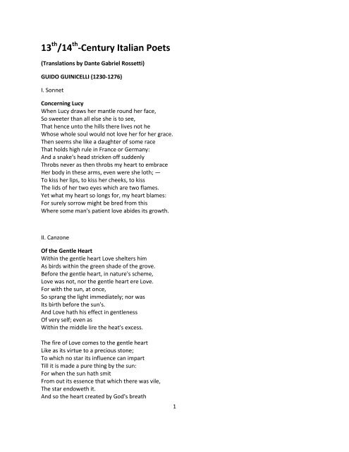 Italian Love Poems