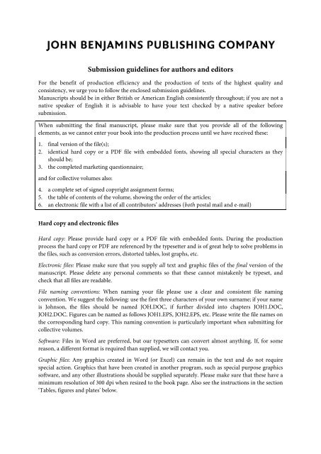 Guidelines For Manuscript Submission