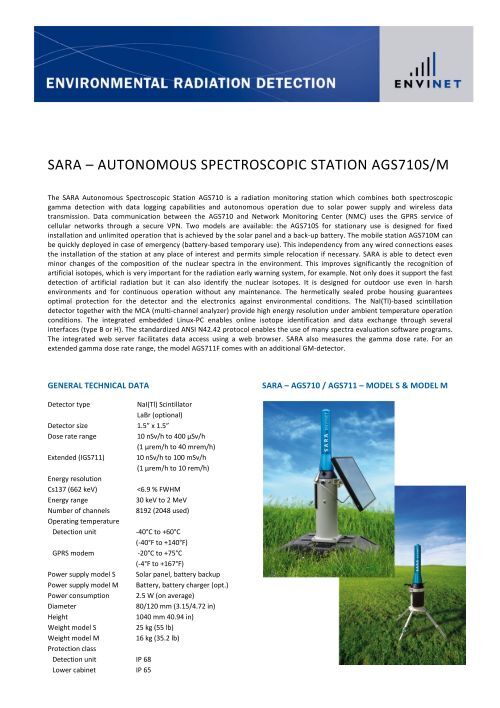 sara – autonomous spectroscopic station ... - ENVINET GmbH