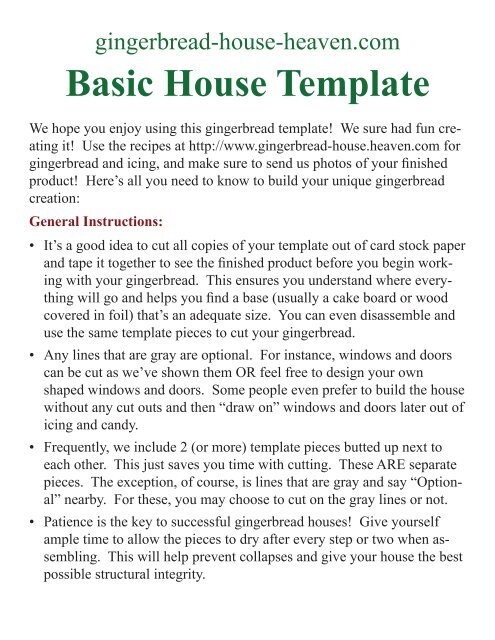 Basic House Template - Gingerbread House Heaven