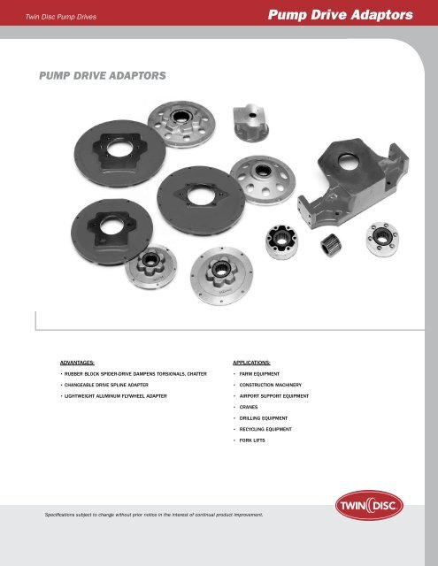 Twin Disc Pump Drive Adaptors