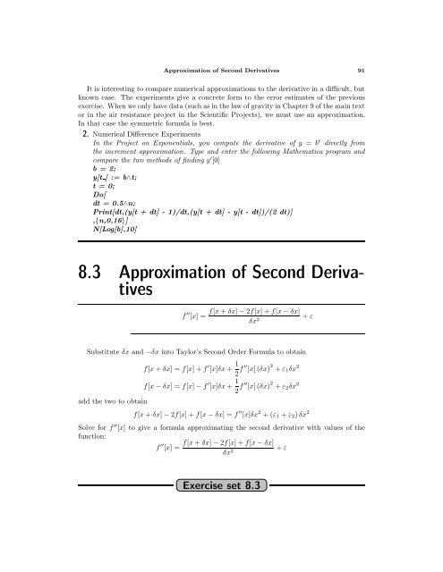 90 8. Higher Order Deriva 90 8. Higher Order Deriva