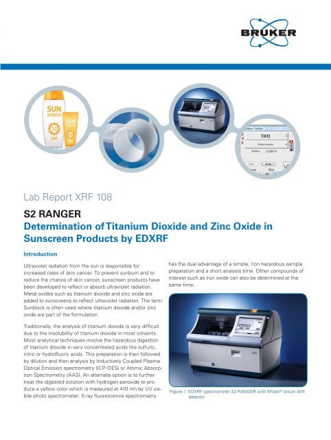 XRF 108 S2 RANGER Sunscreen Products DOC-L80 ... - Bruker