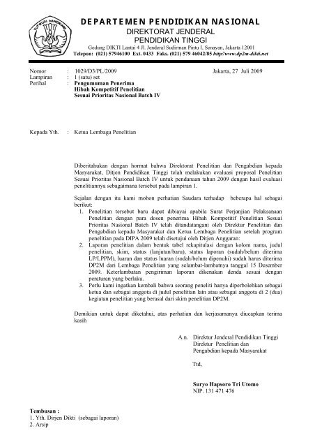 Hasil Evaluasi Hibah Kompetitif Penelitian Sesuai ... - LPPM Undip