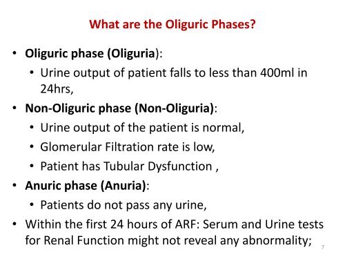 RENAL FAILURE: OLIGURIA, ANURIA: An Overview