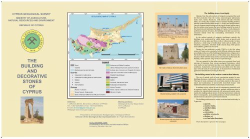 THE BUILDING AND DECORATIVE STONES OF CYPRUS