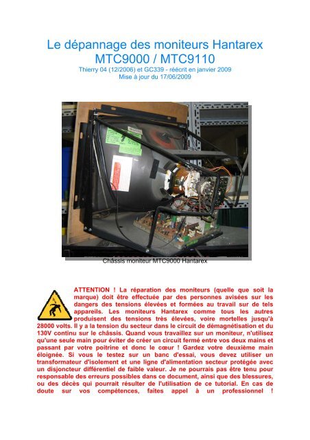 Le depannage des moniteurs Hantarex MTC9000 ... - Arcade-system