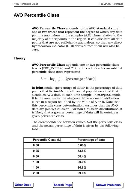 AVO Percentile Class