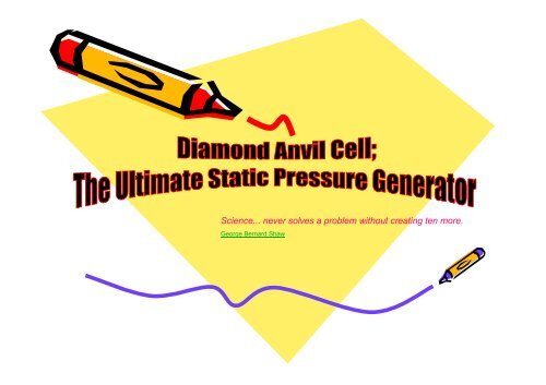 Diamond Anvil Cell; The Ultimate Static Pressure Generator - HiPSEC