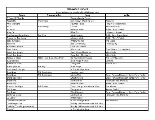 Halloween Dances - World Line Dance Newsletter